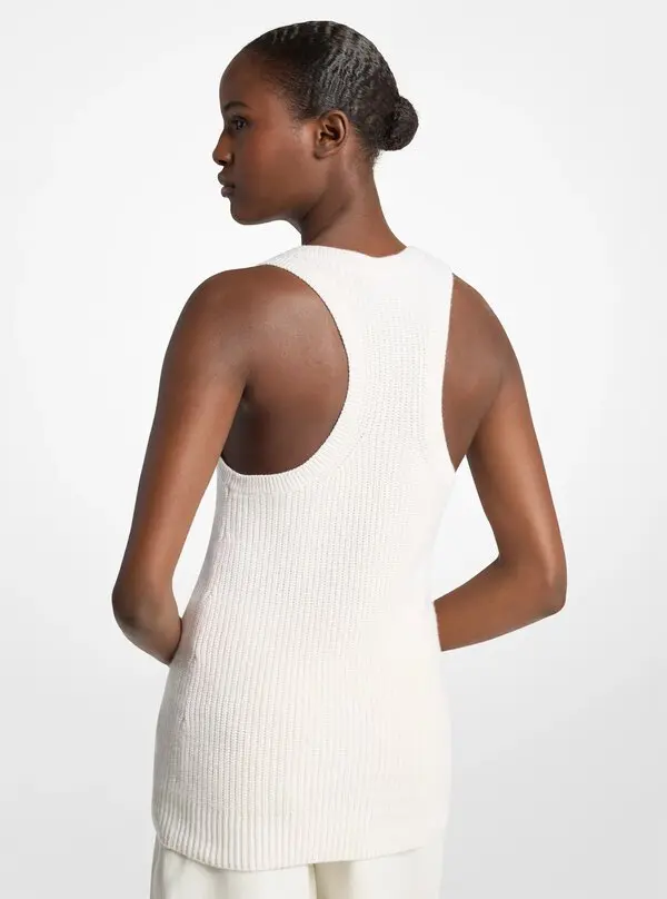 Michael Kors Cashmere And Linen Racerback Tank