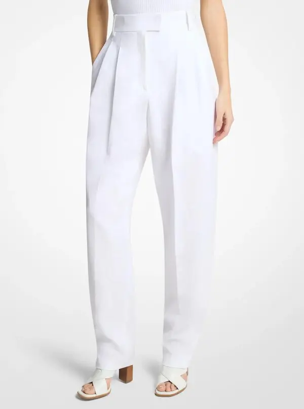 Michael Kors Pleated Washed Linen Trousers