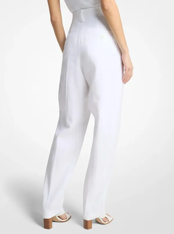 Michael Kors Pleated Washed Linen Trousers