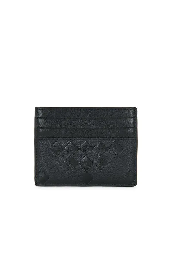 Bottega Veneta Intrecciato Credit Card Case Diamonds Dover - Black