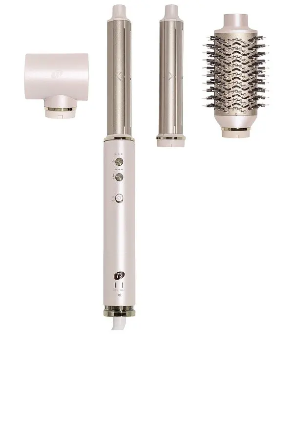 T3 Aire 360 Air Styler Blowout Kit With Dual Voltage And Ceramic Curling Attachments - Satin Blush