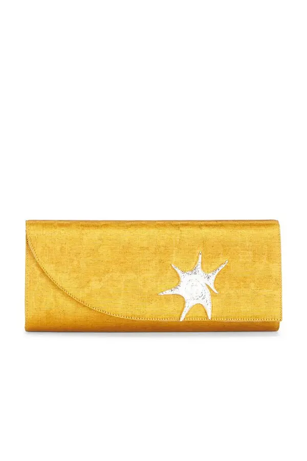 RENNK Moire Diane Clutch In Burgundy - Saffron