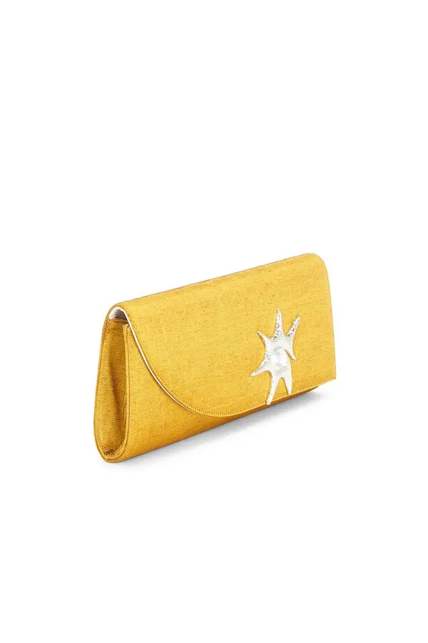 RENNK Moire Diane Clutch In Burgundy - Saffron