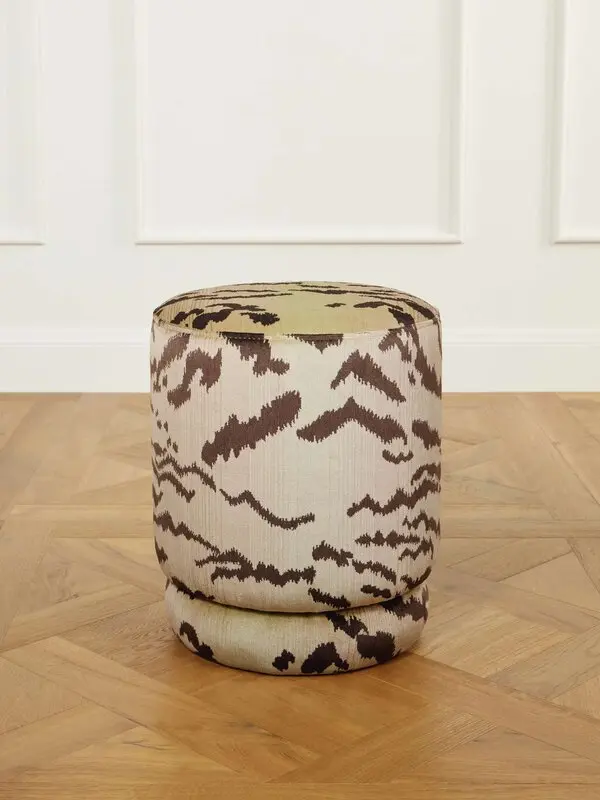 SIX THE RESIDENCE Tiger Velvet-jacquard Pouf