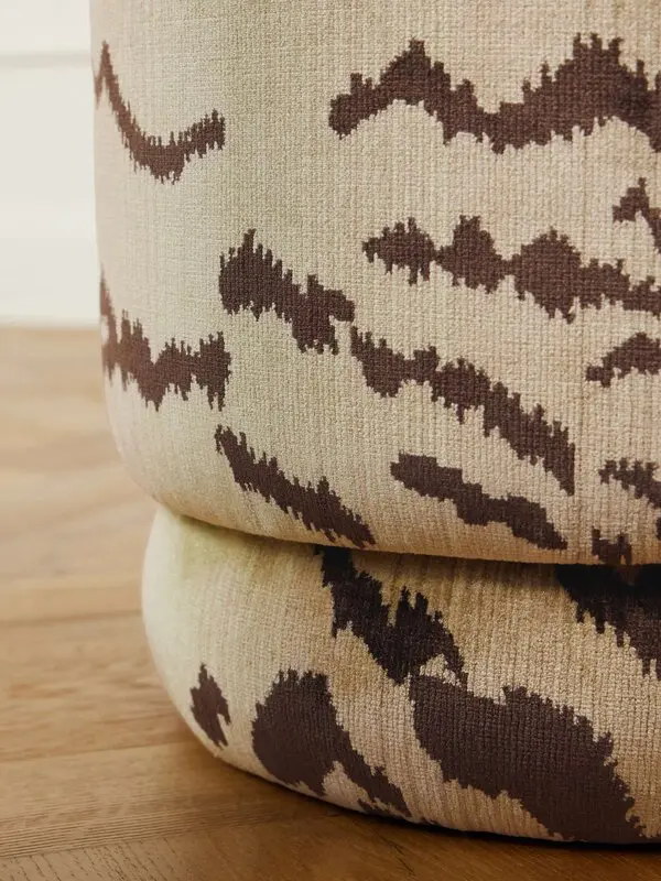 SIX THE RESIDENCE Tiger Velvet-jacquard Pouf