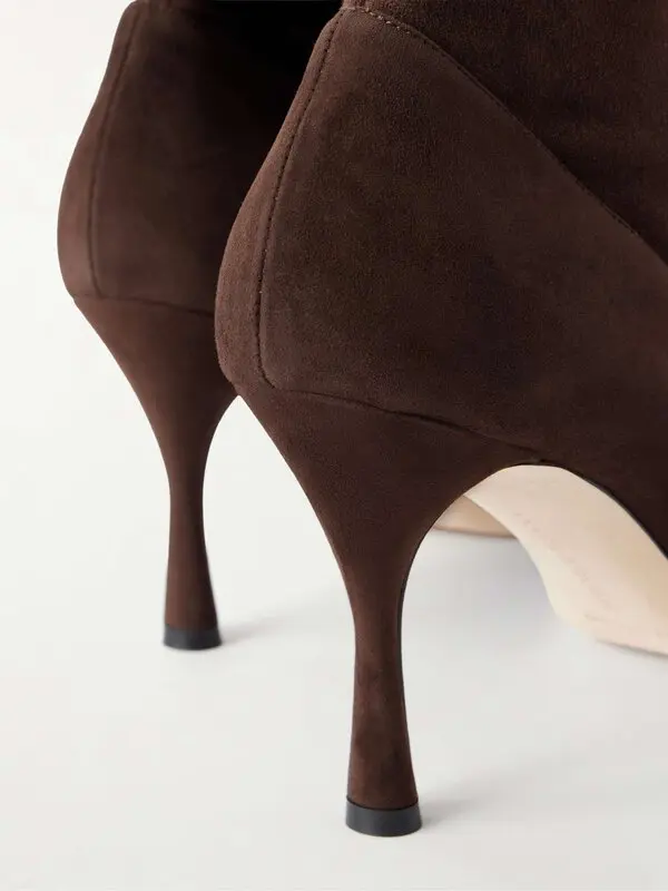 Manolo Blahnik Pamfilo Suede Knee-high Stiletto Boots