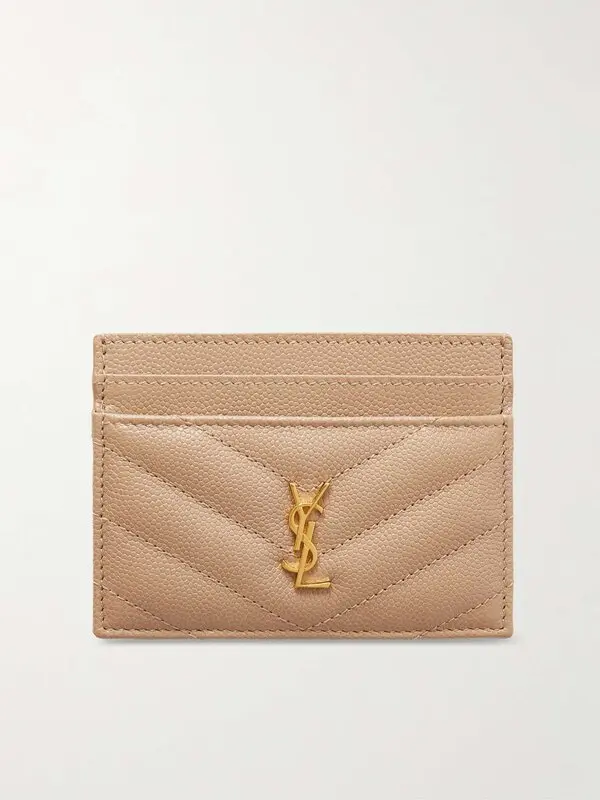 Saint Laurent Cassandre Matelassé Textured-leather Cardholder