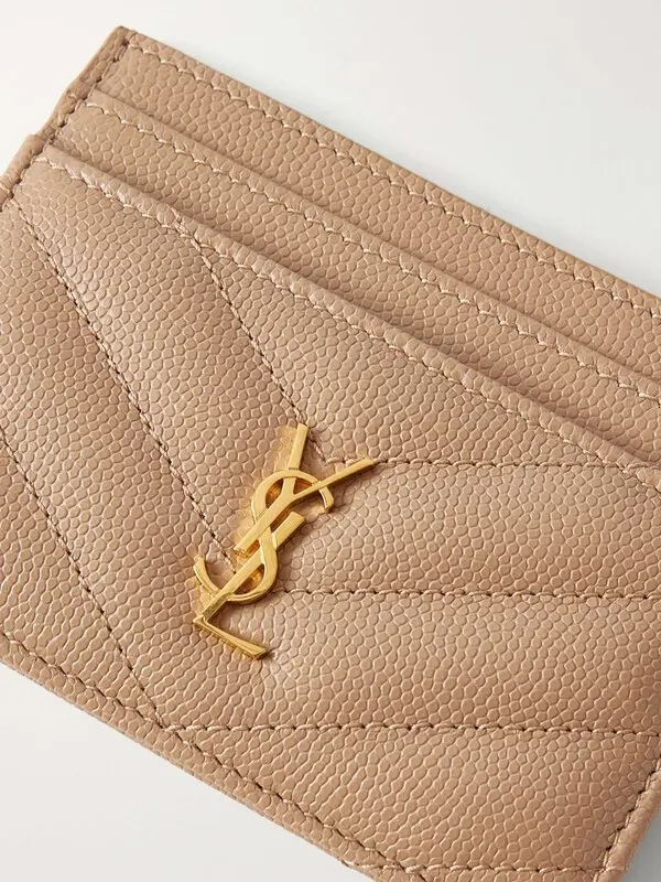 Saint Laurent Cassandre Matelassé Textured-leather Cardholder