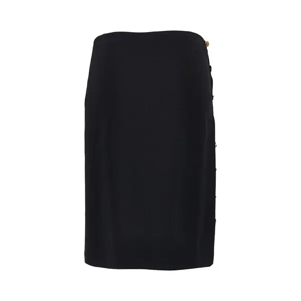 Versace Stretch Viscose Midi Skirt With Medusa Buttons