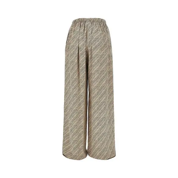 Balenciaga Monogram Print Wide Leg Pants - Beige