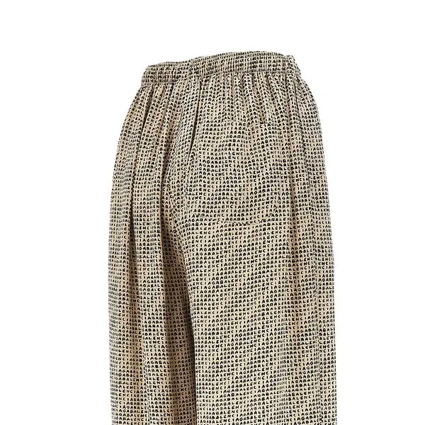 Balenciaga Monogram Print Wide Leg Pants - Beige