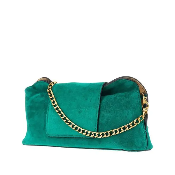 Versace Embroidered Suede Leather 'vivian' Clutch
