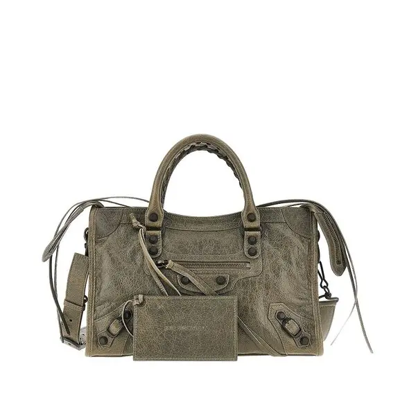 Balenciaga Arena Leather Small 'le City' Bag - Khaki
