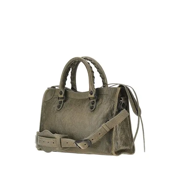 Balenciaga Arena Leather Small 'le City' Bag - Khaki