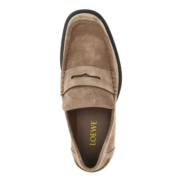 Loewe Suede Leather Loafers With Debossed Anagram