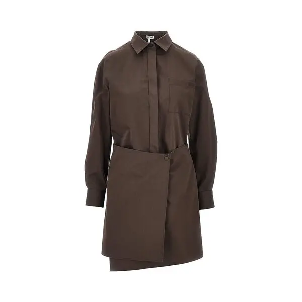 Loewe Cotton And Silk Mini Shirt Dress