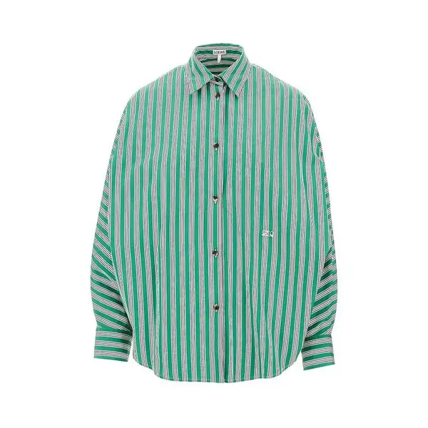Loewe Batwing Sleeves Poplin Shirt - Green