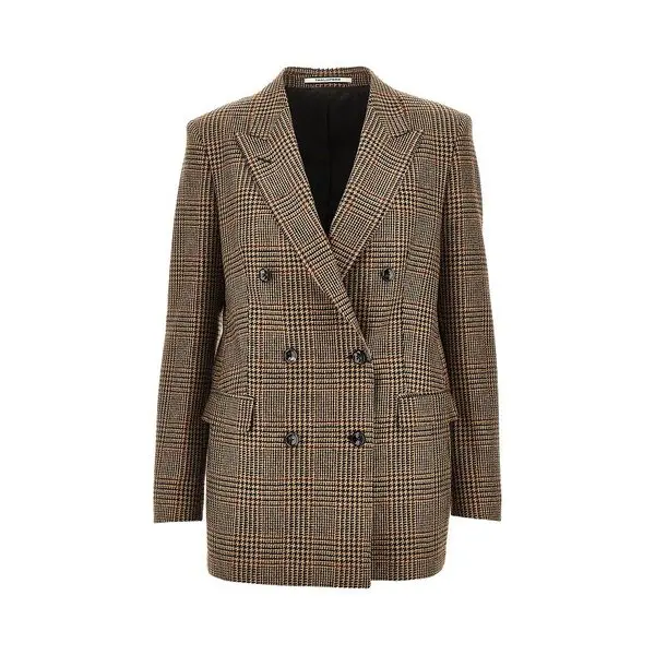 Tagliatore Jasmine Prince Of Wales Checked Wool And Cashmere Blend Blazer