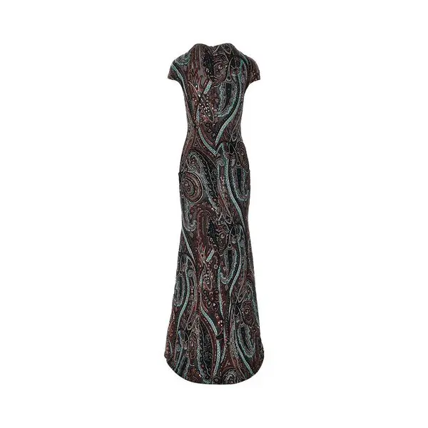 Etro Paisley Dévoré Velvet Mermaid Long Dress
