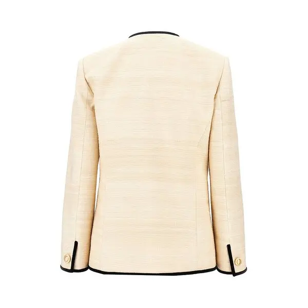Valentino Garavani Silk Linen Canvas Jacket With Velvet Trimmings