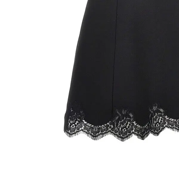 Valentino Garavani Crepe Couture Mini Dress With Lace Trimming