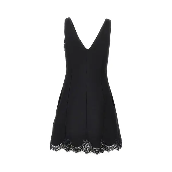 Valentino Garavani Crepe Couture Mini Dress With Lace Trimming