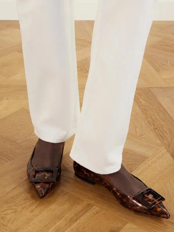 ROGER VIVIER Gommettine 5 Printed Patent-leather Flats - Tortoiseshell