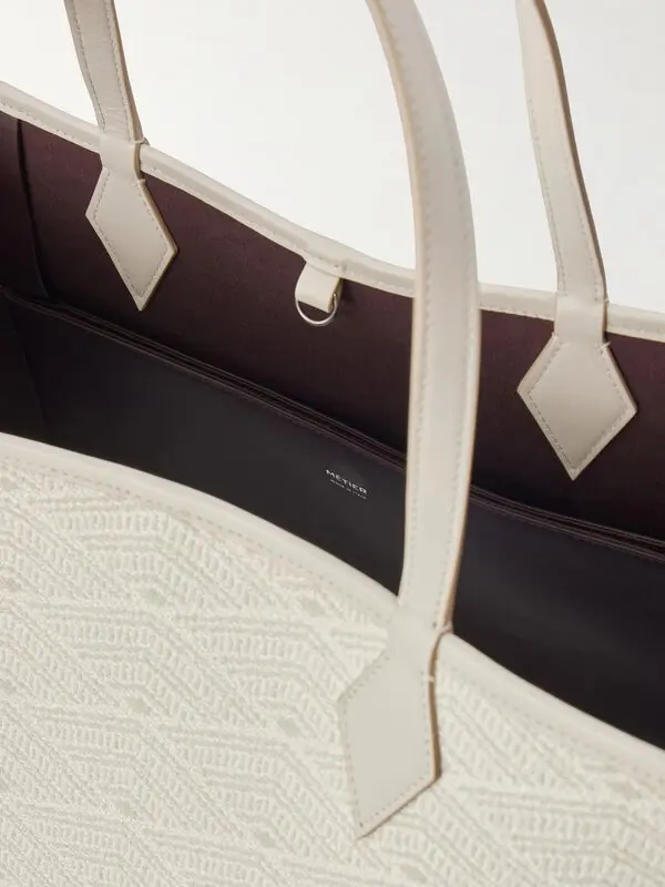 METIER Chameleon 41 Leather-trimmed Jacquard Tote