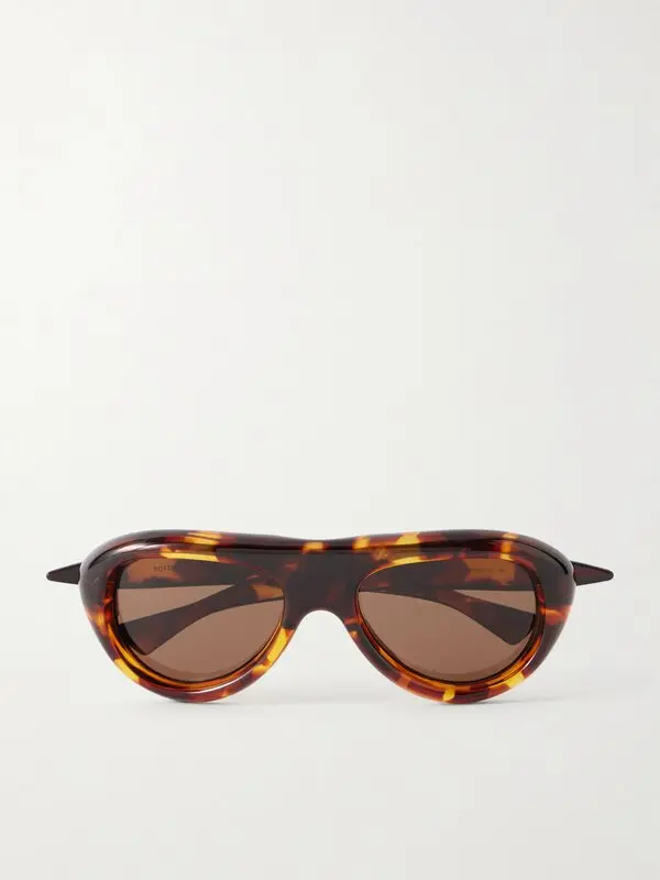 Bottega Veneta Sardine Aviator-style Injected Sunglasses - Tortoiseshell