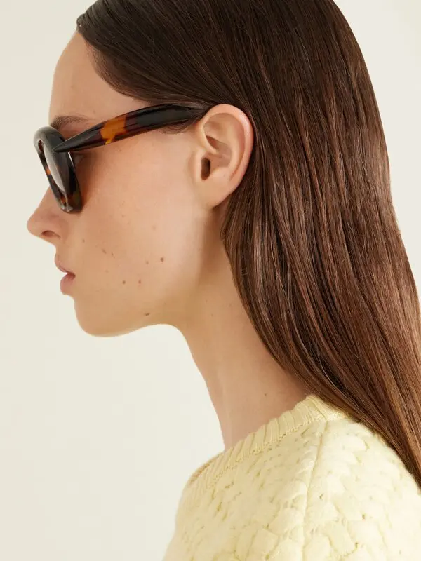 Bottega Veneta Sardine Aviator-style Injected Sunglasses - Tortoiseshell