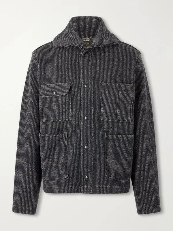 Ralph Lauren Striped Cotton-blend Fleece Jacket