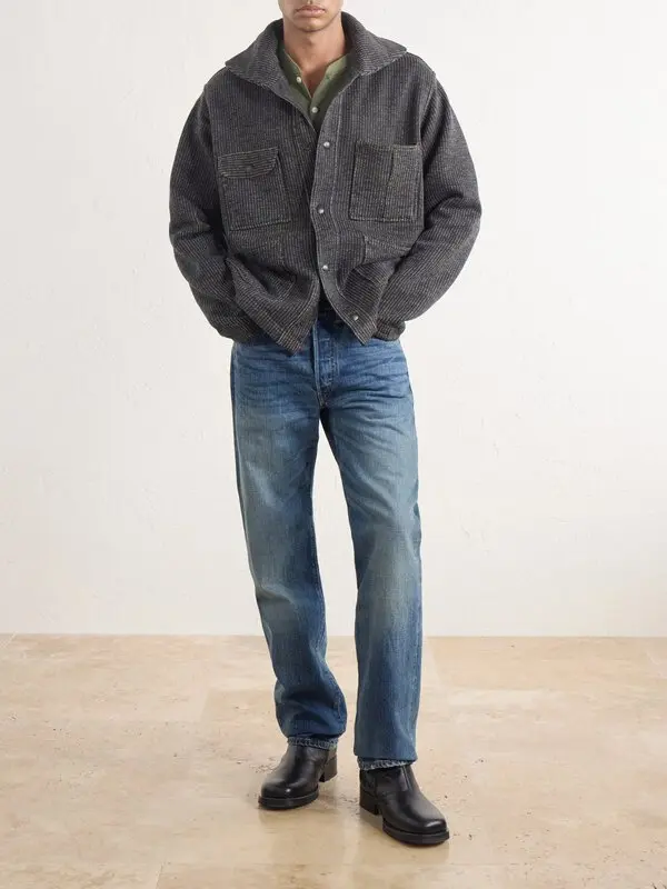 Ralph Lauren Striped Cotton-blend Fleece Jacket