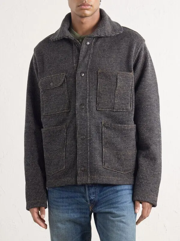 Ralph Lauren Striped Cotton-blend Fleece Jacket