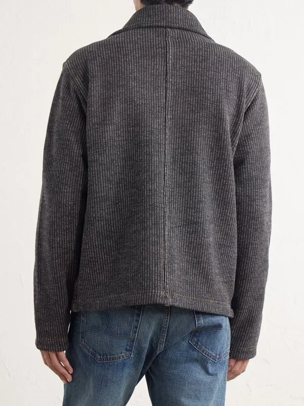 Ralph Lauren Striped Cotton-blend Fleece Jacket