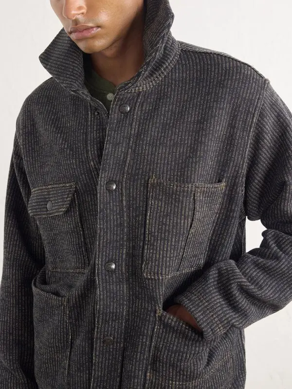Ralph Lauren Striped Cotton-blend Fleece Jacket