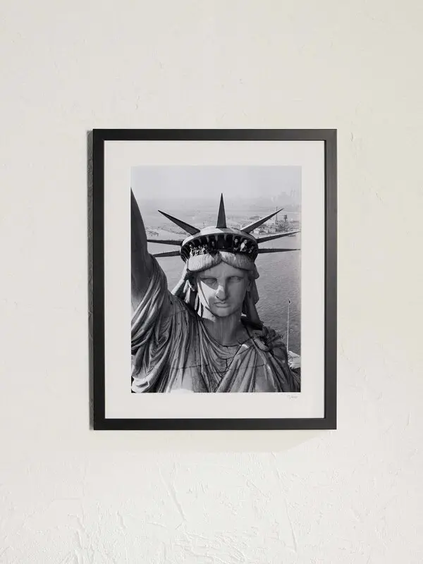 SONIC EDITIONS Framed 1951 Sightseeing From The Statue Of Liberty Print, 40" X 50 - Black