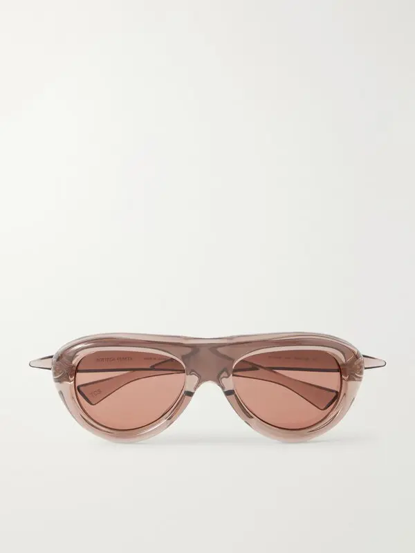 Bottega Veneta Sardine Aviator Sunglasses - Brown
