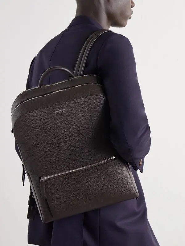 Smythson Full-grain Leather Backpack - Brown