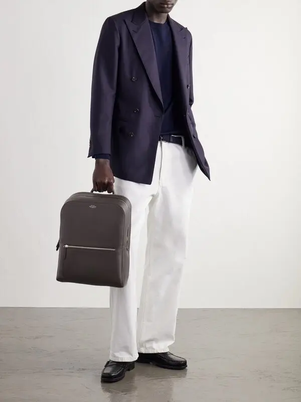 Smythson Full-grain Leather Backpack - Brown