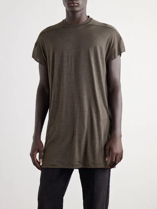Rick Owens Jumbo Wool And Silk-blend Jersey T-shirt