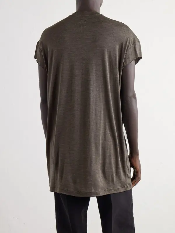 Rick Owens Jumbo Wool And Silk-blend Jersey T-shirt