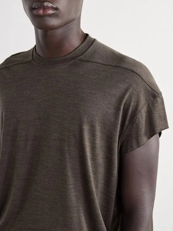Rick Owens Jumbo Wool And Silk-blend Jersey T-shirt