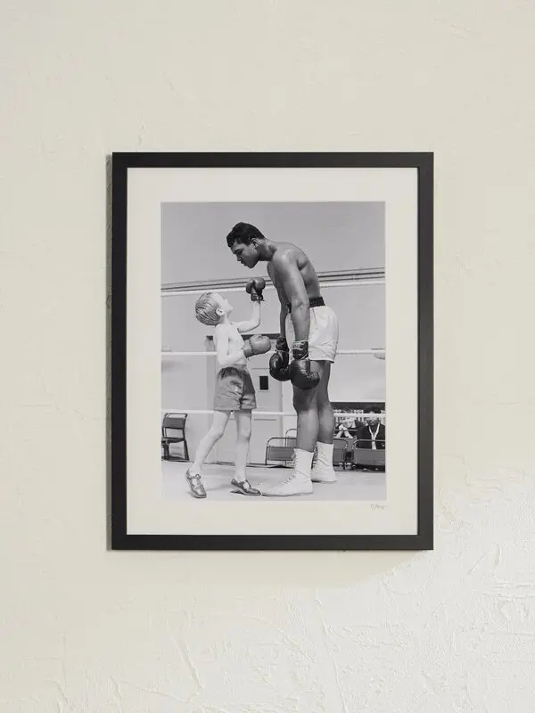SONIC EDITIONS Framed 1963 Ali And Young Patrick Power Print, 16" X 20&quot - Black