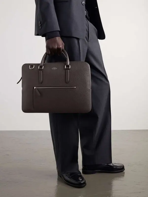 Smythson Full-grain Leather Briefcase