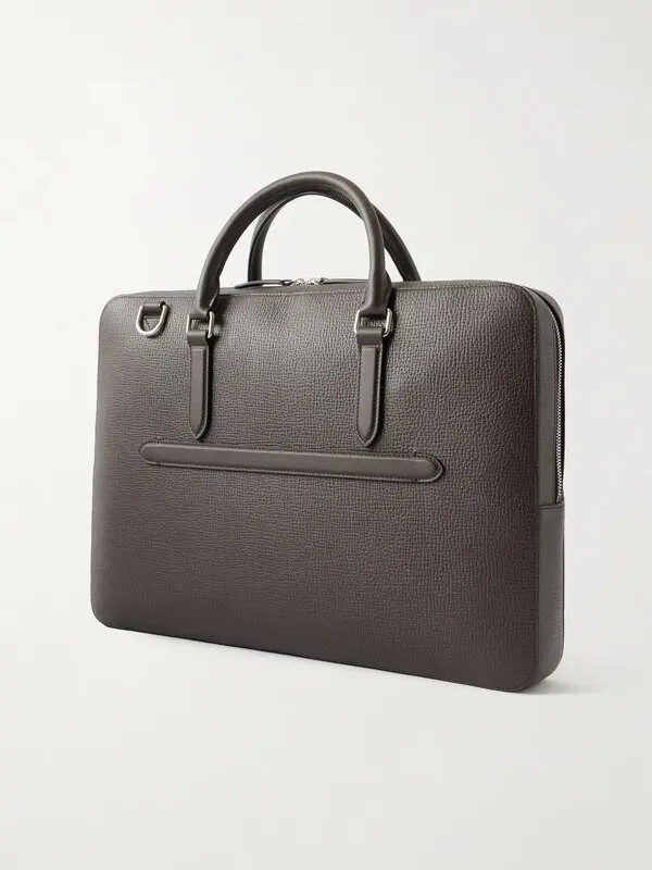 Smythson Full-grain Leather Briefcase - Brown