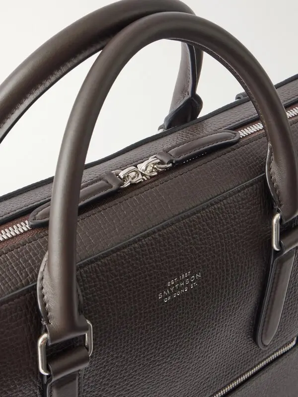 Smythson Full-grain Leather Briefcase - Brown