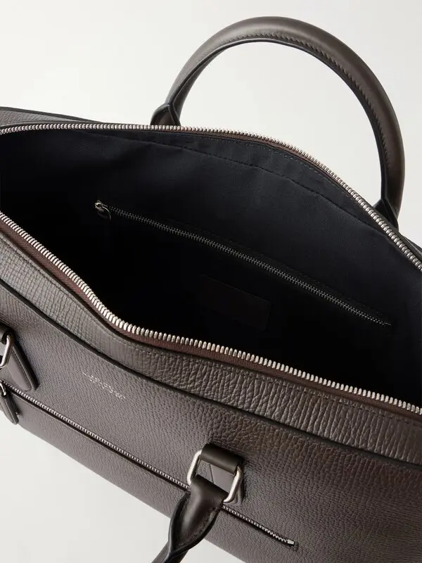 Smythson Full-grain Leather Briefcase - Brown
