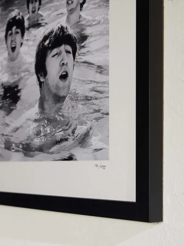 SONIC EDITIONS Framed 1964 Beatles Taking A Dip Print, 40" X 50
