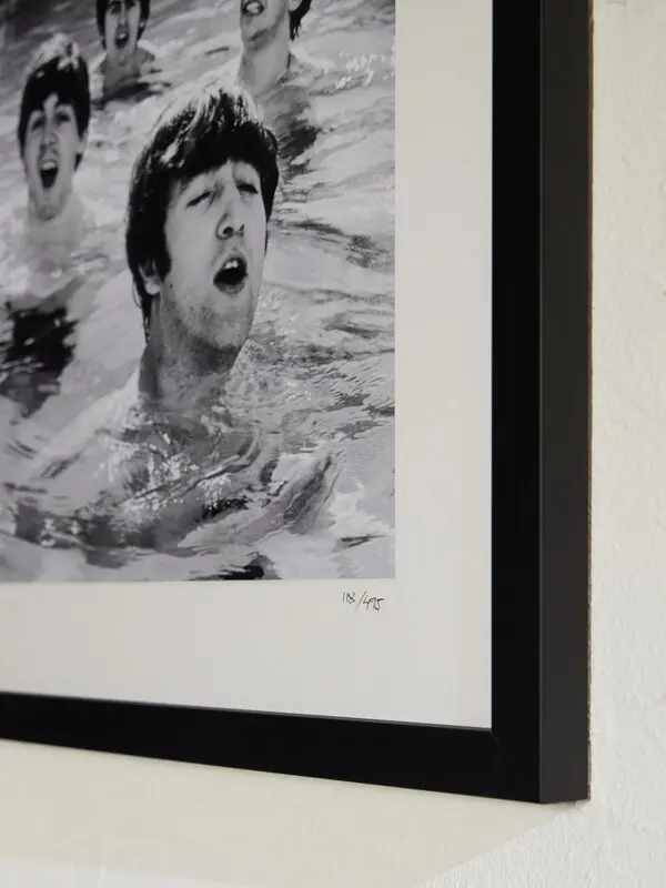 SONIC EDITIONS Framed 1964 Beatles Taking A Dip Print, 40" X 50&quot - Black