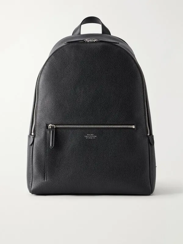 Smythson Full-grain Leather Backpack - Black